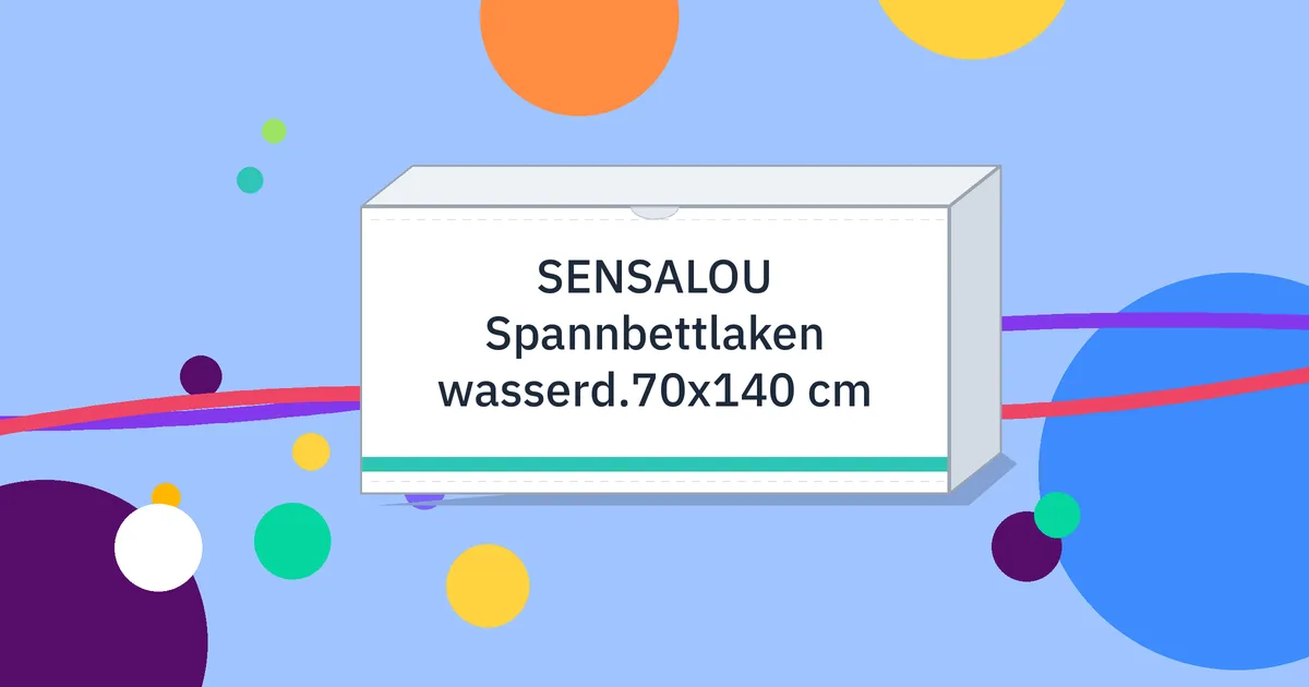 Symbolbild: Packung mit der Aufschrift SENSALOU Spannbettlaken wasserd.70x140 cm (PZN 16871932) – Verfügbarkeit und Bezug in Apotheken in Frankfurt am Main