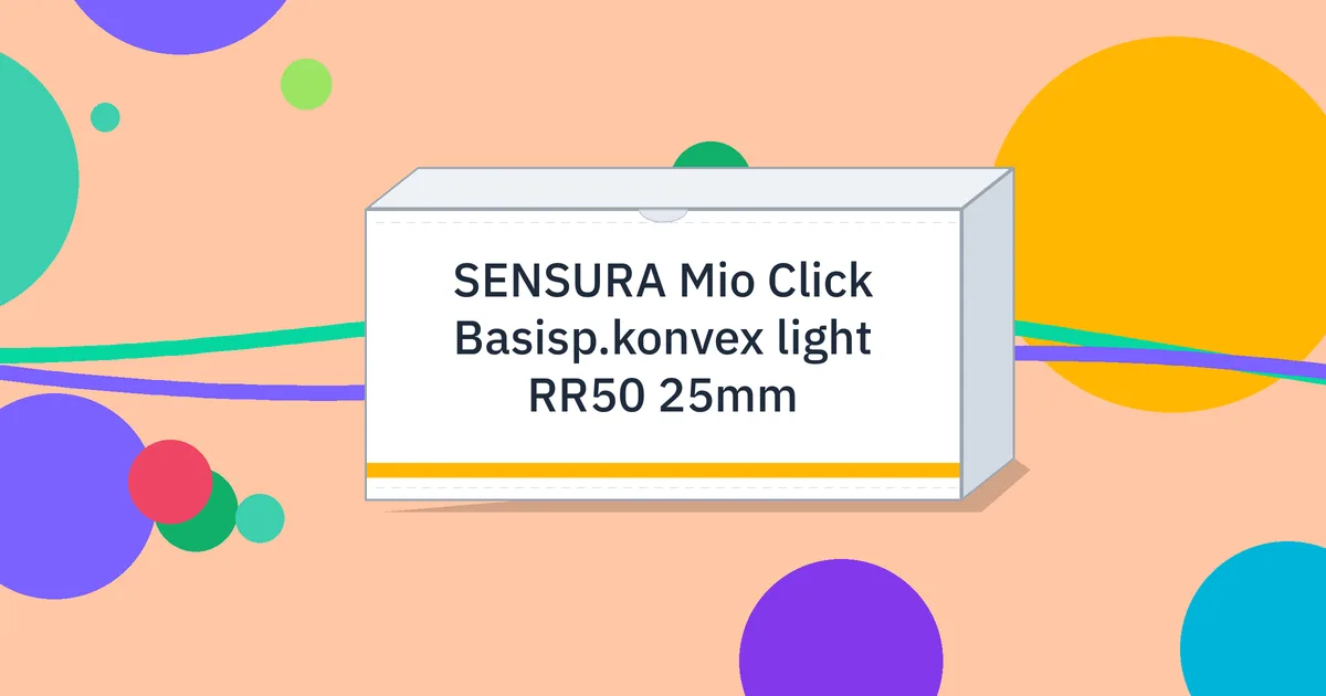 Symbolbild: Packung mit der Aufschrift SENSURA Mio Click Basisp.konvex light RR50 25mm (PZN 10857753) – Verfügbarkeit und Bezug in Apotheken in Frankfurt am Main
