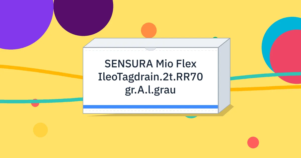 Symbolbild: Packung mit der Aufschrift SENSURA Mio Flex IleoTagdrain.2t.RR70 gr.A.l.grau (PZN 12615161) – Verfügbarkeit und Bezug in Apotheken in Frankfurt am Main