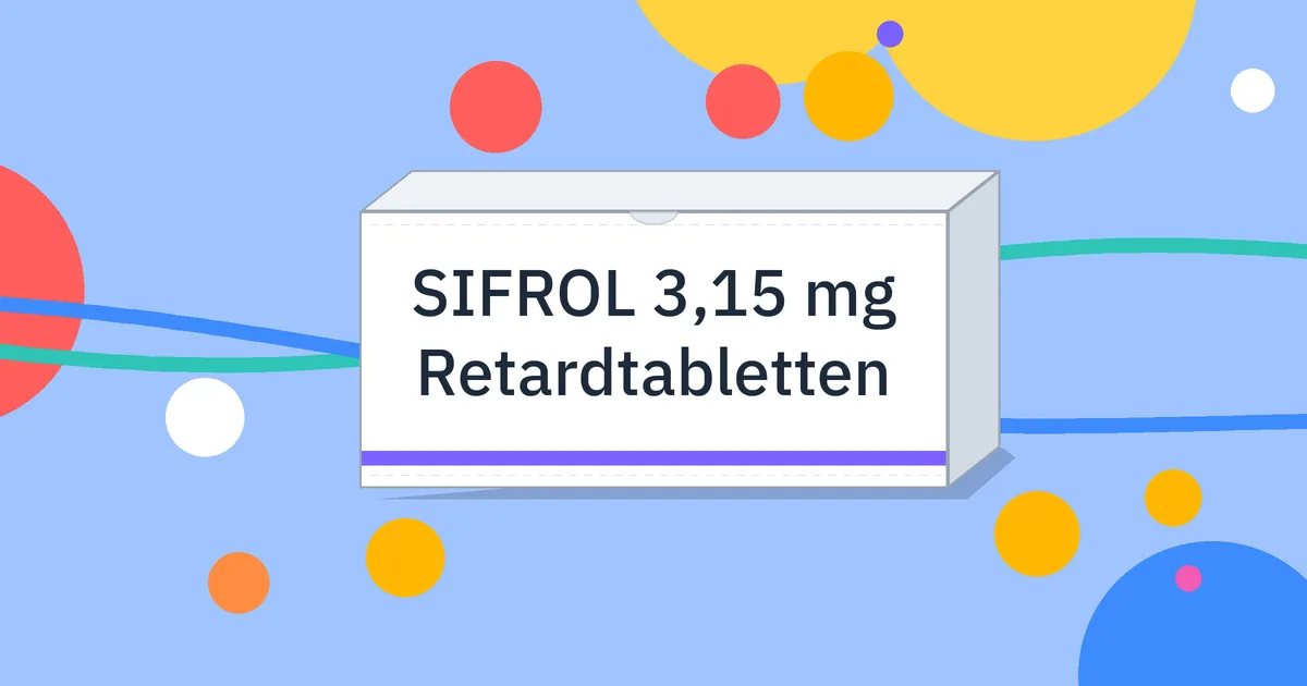 Symbolbild: Packung mit der Aufschrift SIFROL 3,15 mg Retardtabletten (PZN 00268257) – Verfügbarkeit und Bezug in Apotheken in Frankfurt am Main