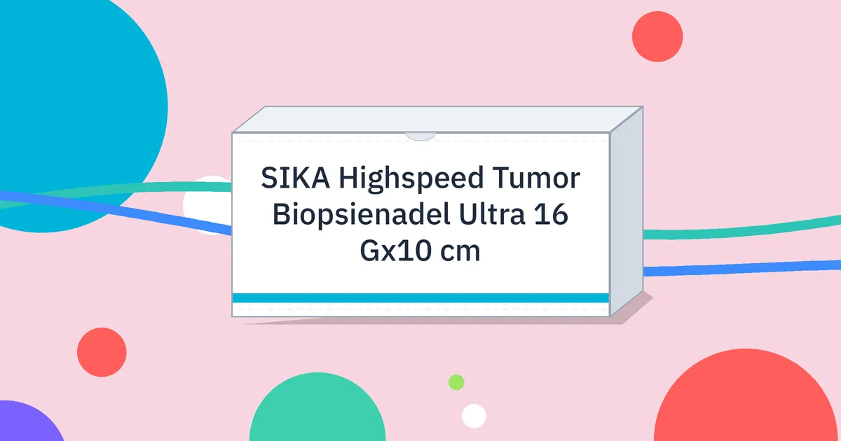 Symbolbild: Packung mit der Aufschrift SIKA Highspeed Tumor Biopsienadel Ultra 16 Gx10 cm (PZN 00255817) – Verfügbarkeit und Bezug in Apotheken in Frankfurt am Main