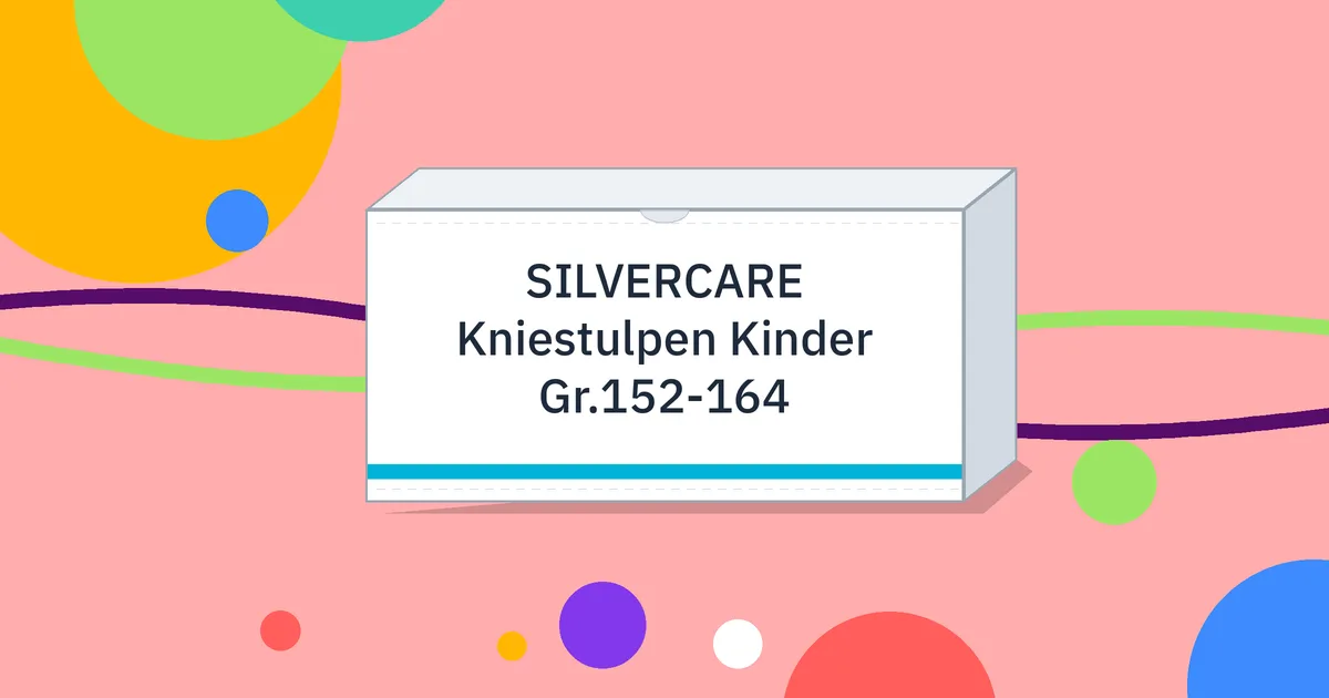 Symbolbild: Packung mit der Aufschrift SILVERCARE Kniestulpen Kinder Gr.152-164 (PZN 01110920) – Verfügbarkeit und Bezug in Apotheken in Frankfurt am Main