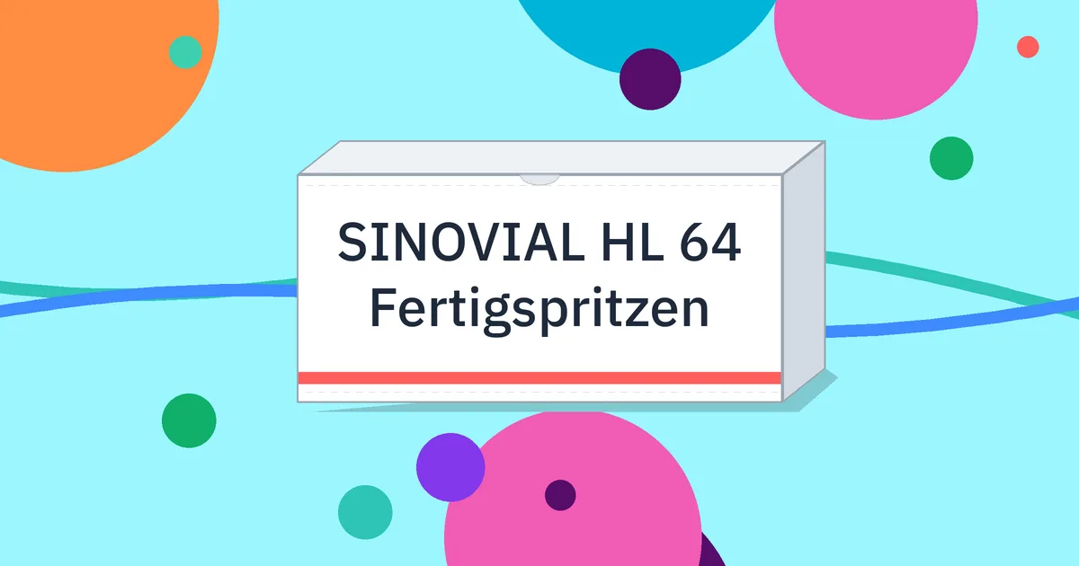 Symbolbild: Packung mit der Aufschrift SINOVIAL HL 64 Fertigspritzen (PZN 18804644) – Verfügbarkeit und Bezug in Apotheken in Frankfurt am Main