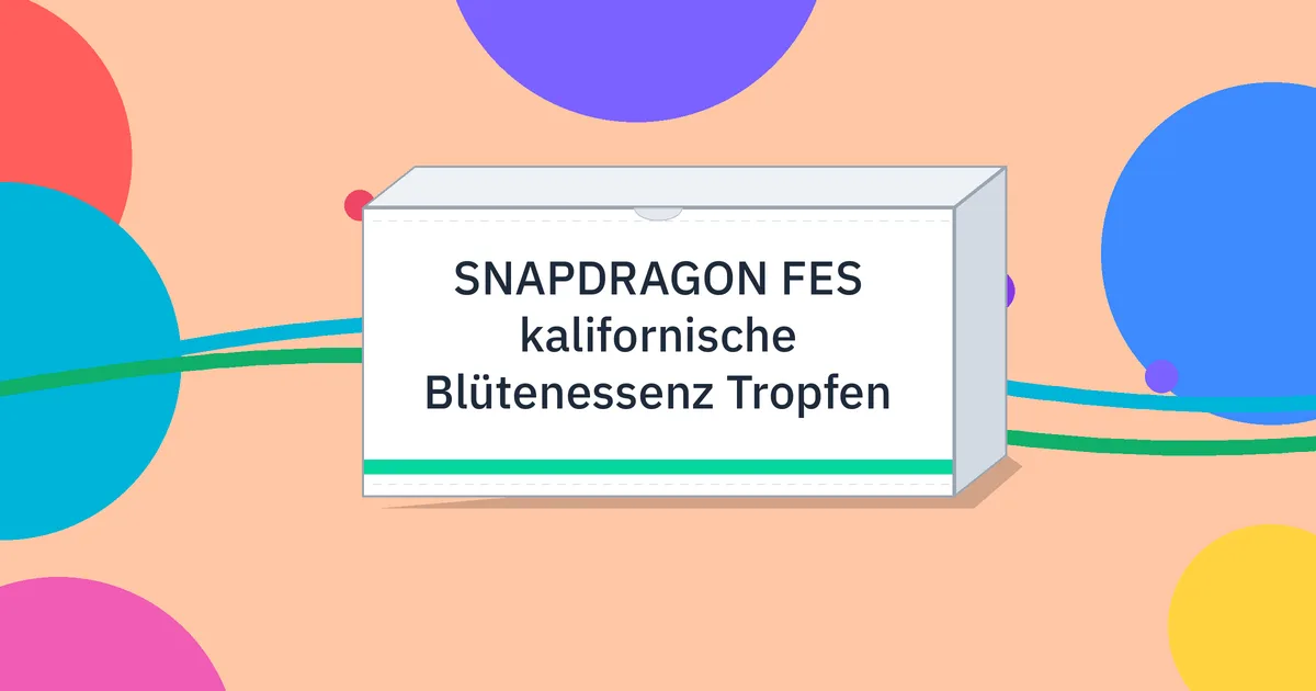 Symbolbild: Packung mit der Aufschrift SNAPDRAGON FES kalifornische Blütenessenz Tropfen (PZN 09173937) – Verfügbarkeit und Bezug in Apotheken in Frankfurt am Main