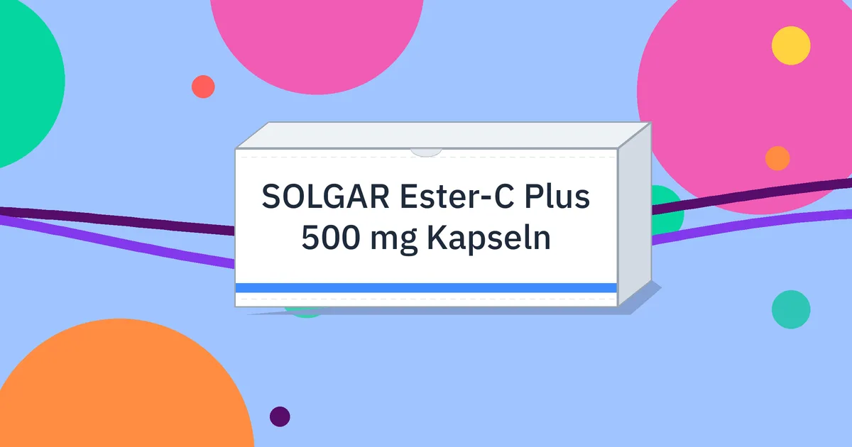 Symbolbild: Packung mit der Aufschrift SOLGAR Ester-C Plus 500 mg Kapseln (PZN 18814714) – Verfügbarkeit und Bezug in Apotheken in Frankfurt am Main