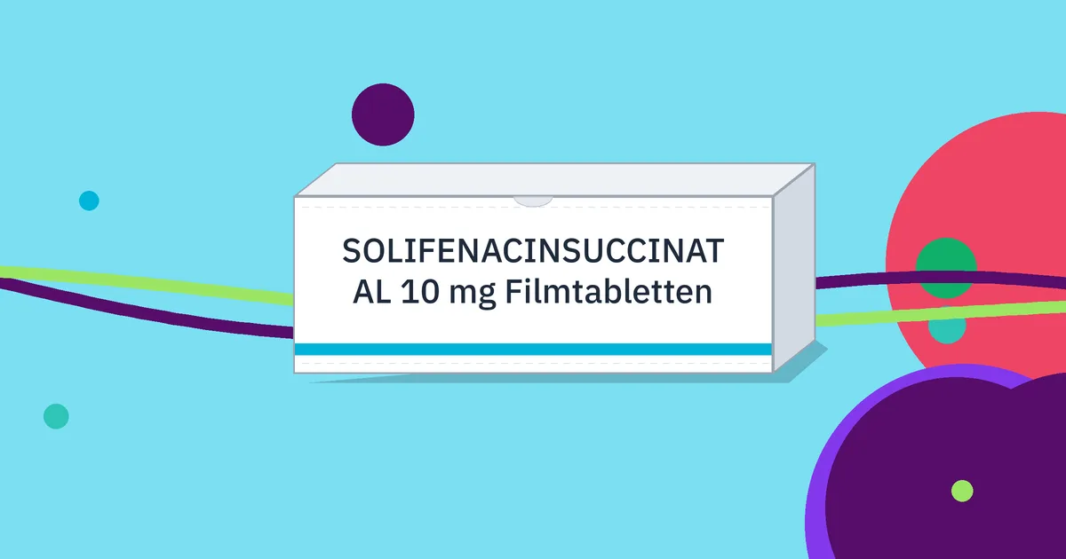 Symbolbild: Packung mit der Aufschrift SOLIFENACINSUCCINAT AL 10 mg Filmtabletten (PZN 15378939) – Verfügbarkeit und Bezug in Apotheken in Frankfurt am Main