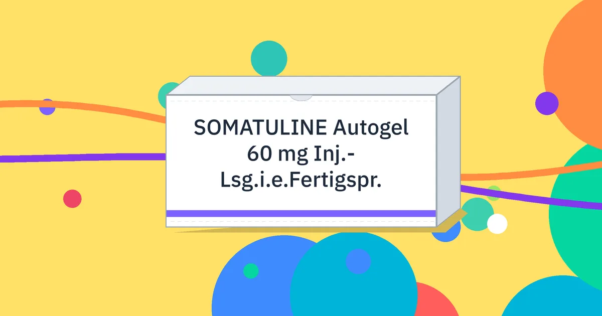 Symbolbild: Packung mit der Aufschrift SOMATULINE Autogel 60 mg Inj.-Lsg.i.e.Fertigspr. (PZN 19695507) – Verfügbarkeit und Bezug in Apotheken in Frankfurt am Main