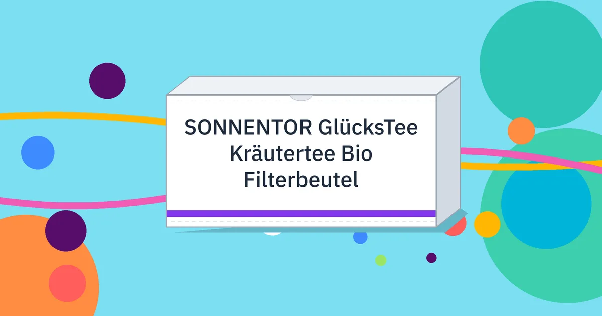 Symbolbild: Packung mit der Aufschrift SONNENTOR GlücksTee Kräutertee Bio Filterbeutel (PZN 18901910) – Verfügbarkeit und Bezug in Apotheken in Frankfurt am Main