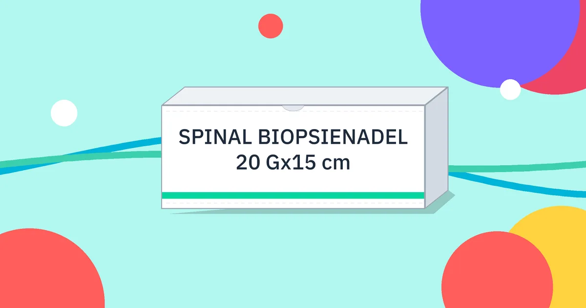 Symbolbild: Packung mit der Aufschrift SPINAL BIOPSIENADEL 20 Gx15 cm (PZN 00296526) – Verfügbarkeit und Bezug in Apotheken in Frankfurt am Main
