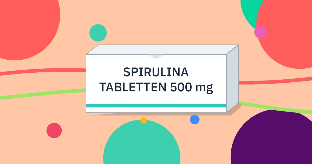 Symbolbild: Packung mit der Aufschrift SPIRULINA TABLETTEN 500 mg (PZN 11305636) – Verfügbarkeit und Bezug in Apotheken in Frankfurt am Main