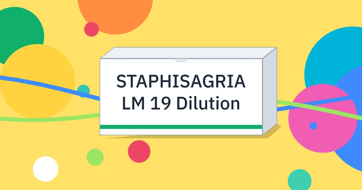 Symbolbild: Packung mit der Aufschrift STAPHISAGRIA LM 19 Dilution (PZN 13199664) – Verfügbarkeit und Bezug in Apotheken in Frankfurt am Main