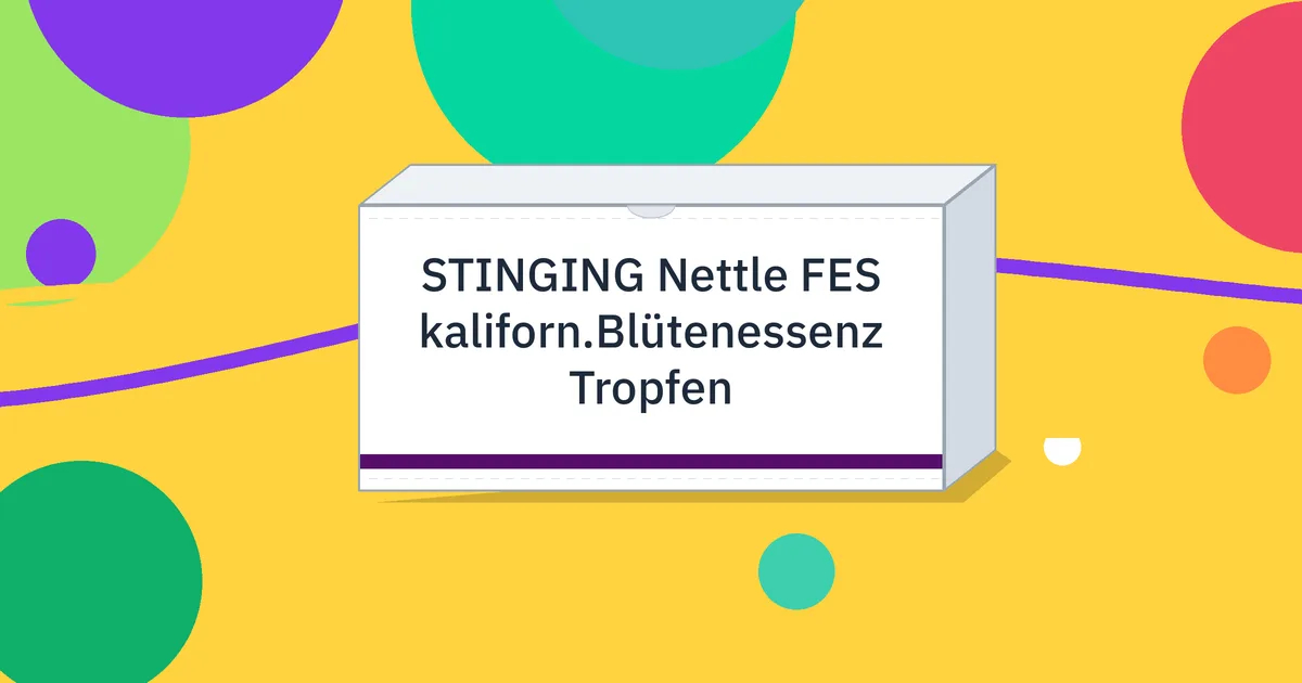 Symbolbild: Packung mit der Aufschrift STINGING Nettle FES kaliforn.Blütenessenz Tropfen (PZN 18810113) – Verfügbarkeit und Bezug in Apotheken in Frankfurt am Main