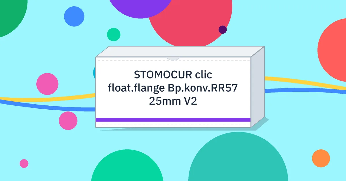Symbolbild: Packung mit der Aufschrift STOMOCUR clic float.flange Bp.konv.RR57 25mm V2 (PZN 01744665) – Verfügbarkeit und Bezug in Apotheken in Frankfurt am Main