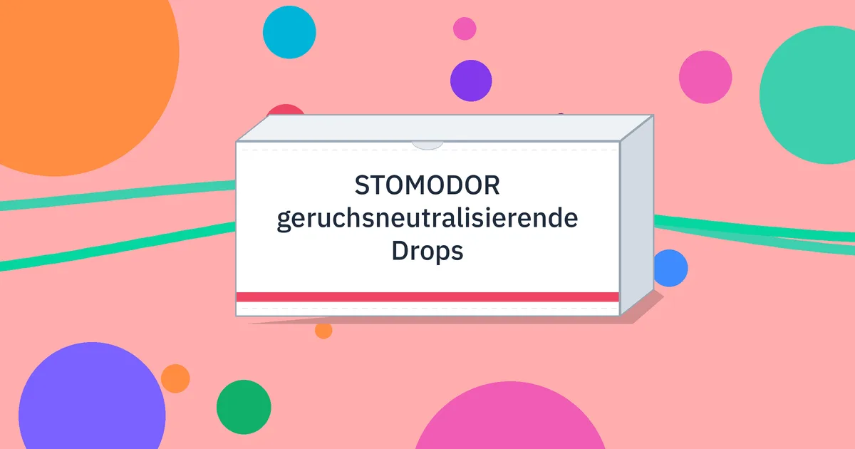 Symbolbild: Packung mit der Aufschrift STOMODOR geruchsneutralisierende Drops (PZN 14293112) – Verfügbarkeit und Bezug in Apotheken in Frankfurt am Main