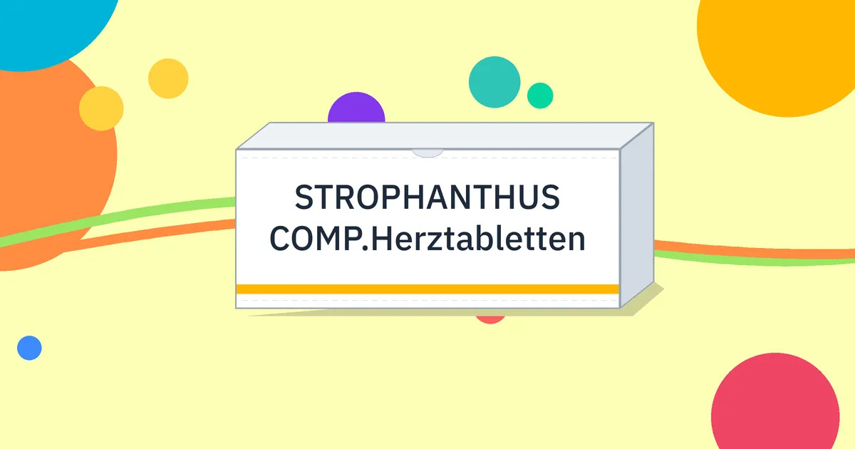 Symbolbild: Packung mit der Aufschrift STROPHANTHUS COMP.Herztabletten (PZN 03915071) – Verfügbarkeit und Bezug in Apotheken in Frankfurt am Main