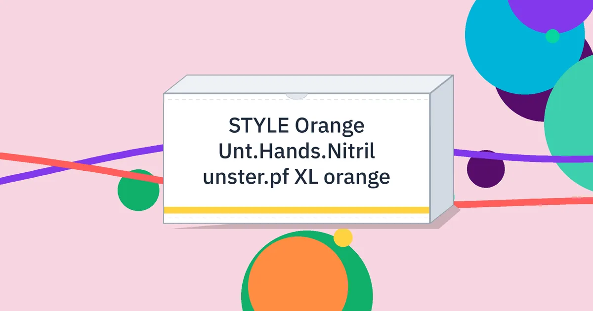 Symbolbild: Packung mit der Aufschrift STYLE Orange Unt.Hands.Nitril unster.pf XL orange (PZN 14820103) – Verfügbarkeit und Bezug in Apotheken in Frankfurt am Main