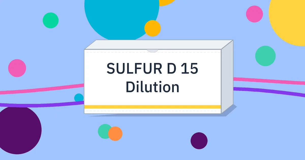 Symbolbild: Packung mit der Aufschrift SULFUR D 15 Dilution (PZN 02622467) – Verfügbarkeit und Bezug in Apotheken in Frankfurt am Main