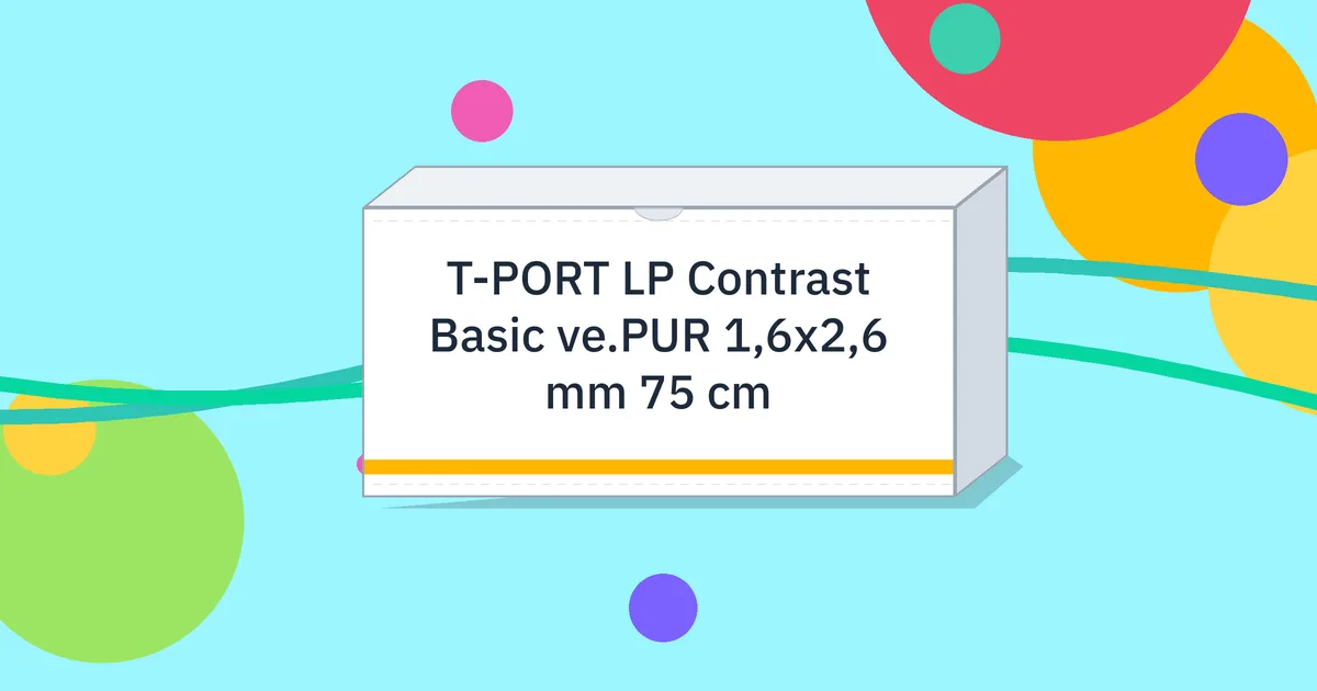 Symbolbild: Packung mit der Aufschrift T-PORT LP Contrast Basic ve.PUR 1,6x2,6 mm 75 cm (PZN 07591085) – Verfügbarkeit und Bezug in Apotheken in Frankfurt am Main