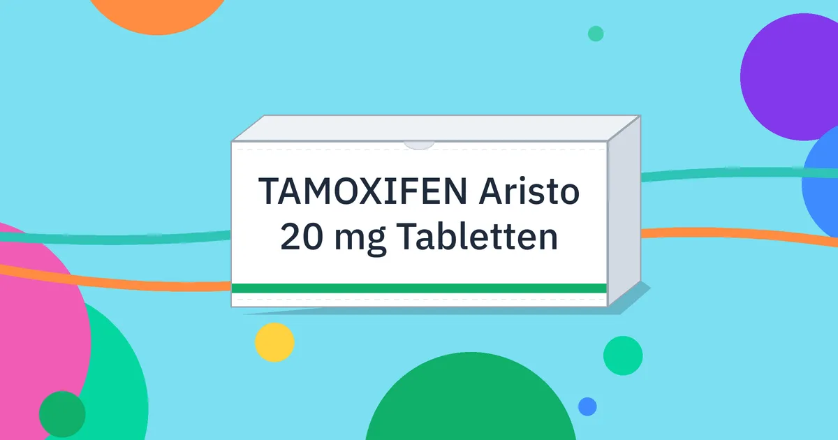 Symbolbild: Packung mit der Aufschrift TAMOXIFEN Aristo 20 mg Tabletten (PZN 10410472) – Verfügbarkeit und Bezug in Apotheken in Frankfurt am Main