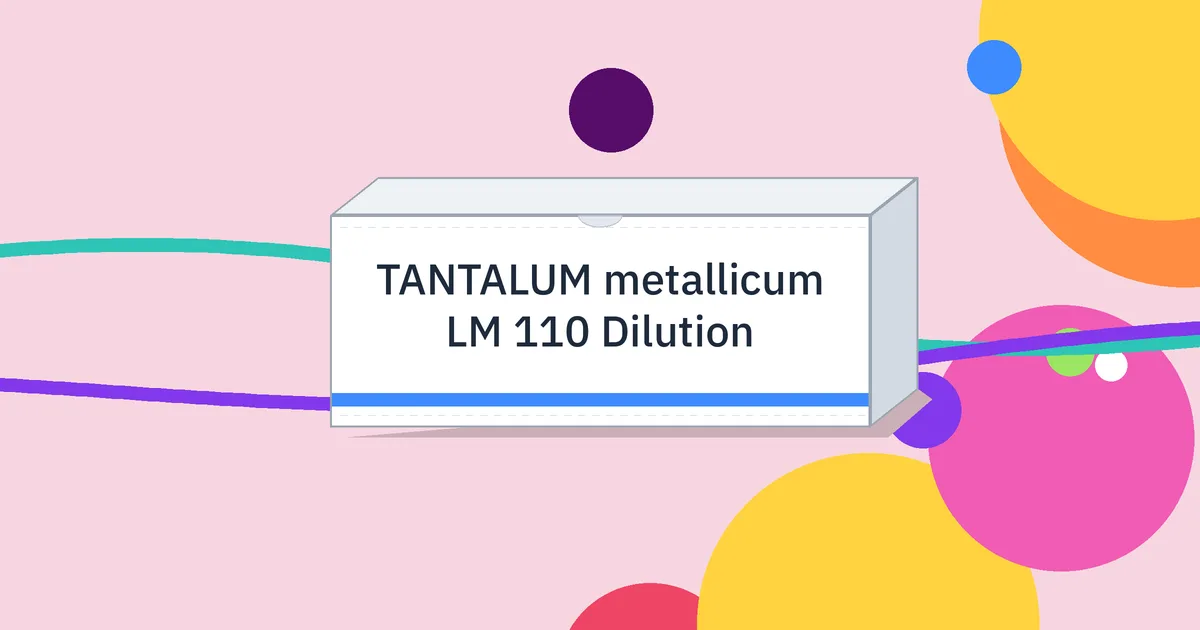 Symbolbild: Packung mit der Aufschrift TANTALUM metallicum LM 110 Dilution (PZN 13213803) – Verfügbarkeit und Bezug in Apotheken in Frankfurt am Main