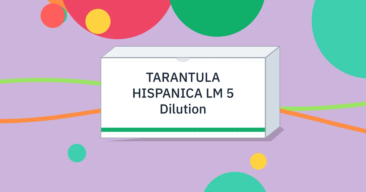Symbolbild: Packung mit der Aufschrift TARANTULA HISPANICA LM 5 Dilution (PZN 13213861) – Verfügbarkeit und Bezug in Apotheken in Frankfurt am Main
