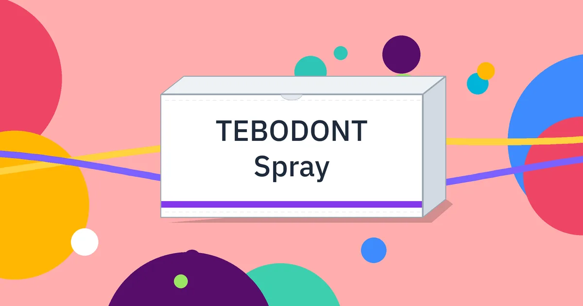 Symbolbild: Packung mit der Aufschrift TEBODONT Spray (PZN 00733783) – Verfügbarkeit und Bezug in Apotheken in Frankfurt am Main