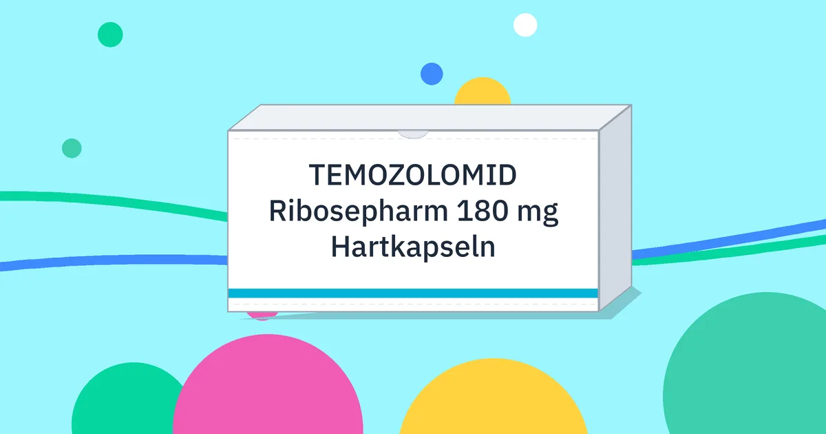 Symbolbild: Packung mit der Aufschrift TEMOZOLOMID Ribosepharm 180 mg Hartkapseln (PZN 07619085) – Verfügbarkeit und Bezug in Apotheken in Frankfurt am Main
