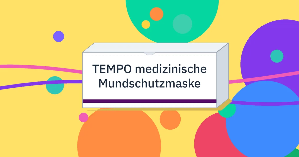 Symbolbild: Packung mit der Aufschrift TEMPO medizinische Mundschutzmaske (PZN 17474558) – Verfügbarkeit und Bezug in Apotheken in Frankfurt am Main