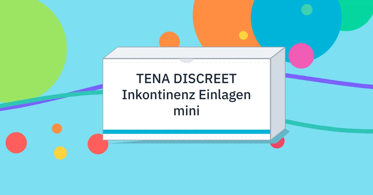 Symbolbild: Packung mit der Aufschrift TENA DISCREET Inkontinenz Einlagen mini (PZN 17981410) – Verfügbarkeit und Bezug in Apotheken in Frankfurt am Main