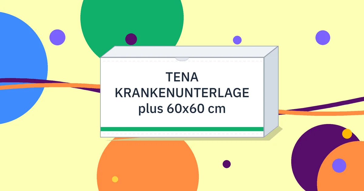 Symbolbild: Packung mit der Aufschrift TENA KRANKENUNTERLAGE plus 60x60 cm (PZN 05398220) – Verfügbarkeit und Bezug in Apotheken in Frankfurt am Main