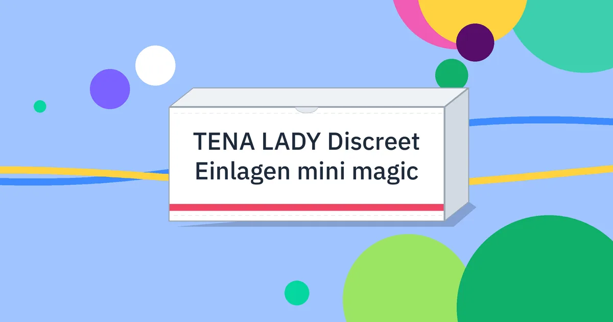 Symbolbild: Packung mit der Aufschrift TENA LADY Discreet Einlagen mini magic (PZN 18322715) – Verfügbarkeit und Bezug in Apotheken in Frankfurt am Main