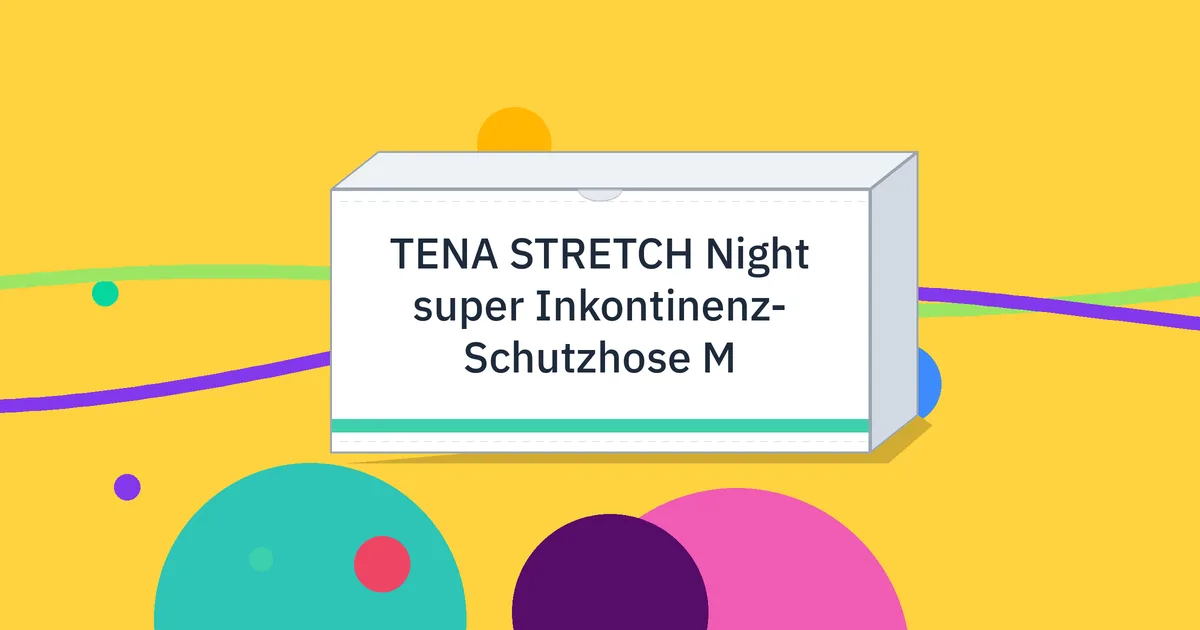 Symbolbild: Packung mit der Aufschrift TENA STRETCH Night super Inkontinenz-Schutzhose M (PZN 19297379) – Verfügbarkeit und Bezug in Apotheken in Frankfurt am Main