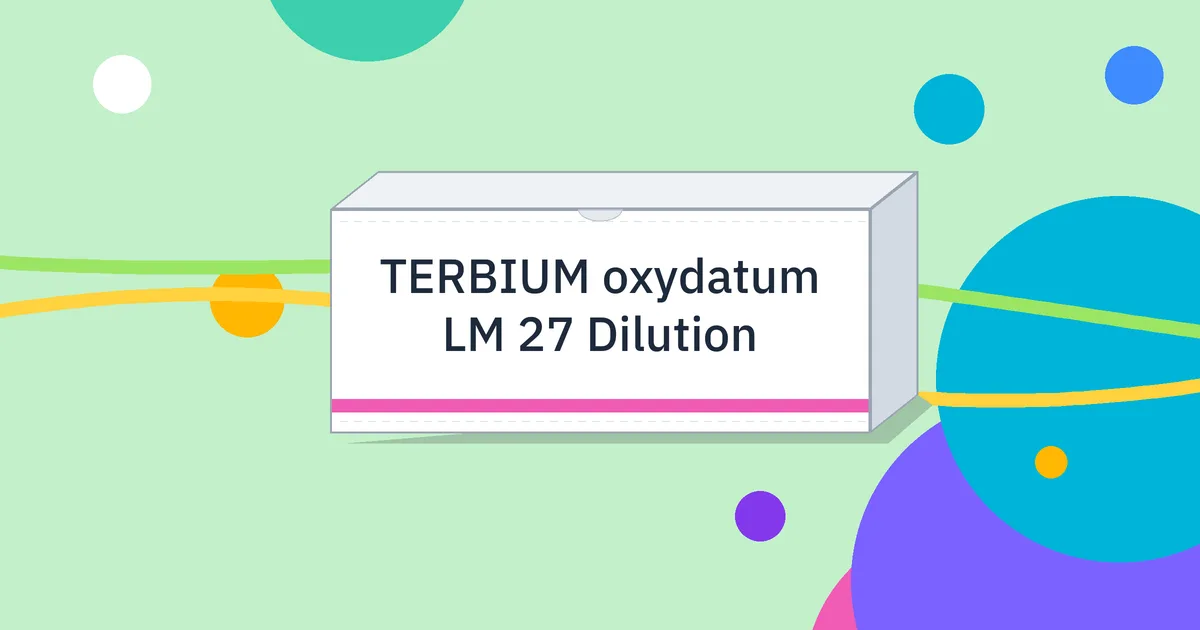 Symbolbild: Packung mit der Aufschrift TERBIUM oxydatum LM 27 Dilution (PZN 13216322) – Verfügbarkeit und Bezug in Apotheken in Frankfurt am Main
