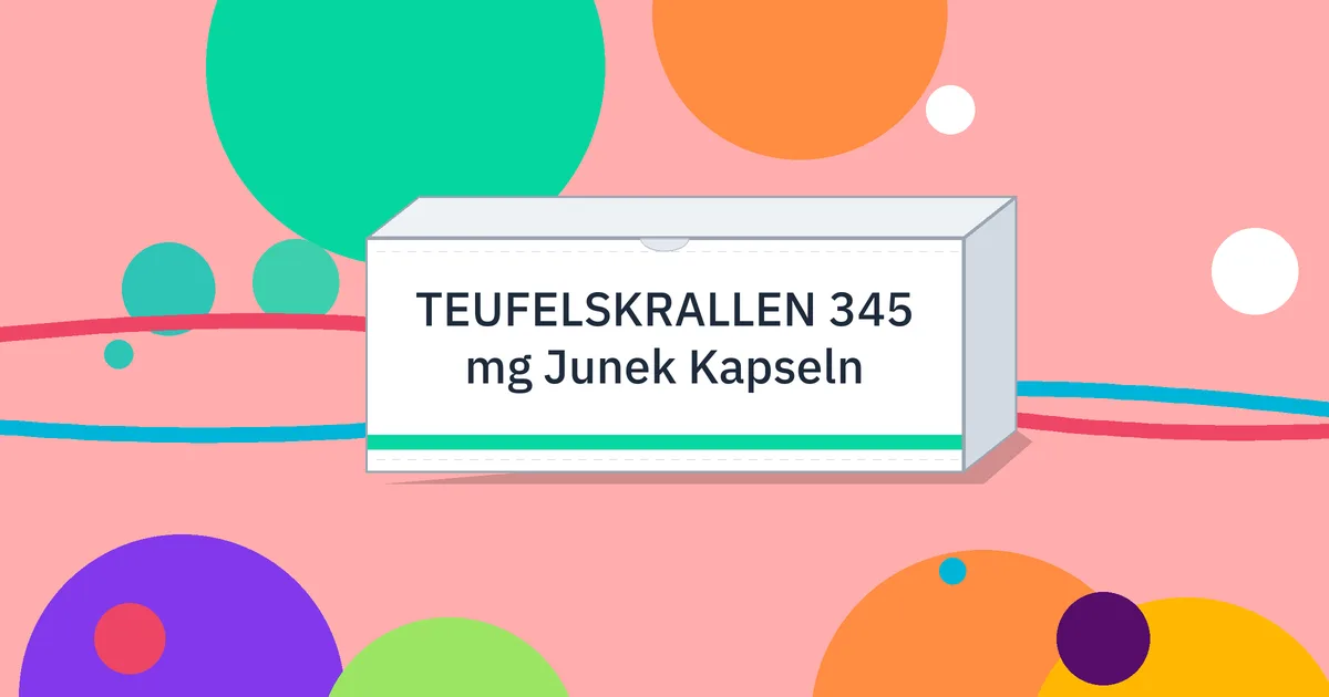 Symbolbild: Packung mit der Aufschrift TEUFELSKRALLEN 345 mg Junek Kapseln (PZN 12539483) – Verfügbarkeit und Bezug in Apotheken in Frankfurt am Main