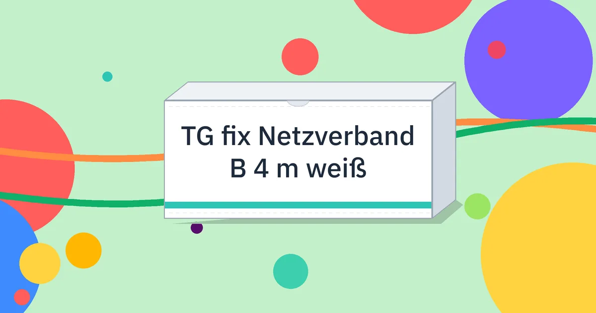 Symbolbild: Packung mit der Aufschrift TG fix Netzverband B 4 m weiß (PZN 15430870) – Verfügbarkeit und Bezug in Apotheken in Frankfurt am Main