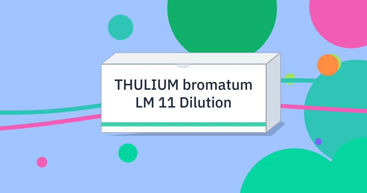 Symbolbild: Packung mit der Aufschrift THULIUM bromatum LM 11 Dilution (PZN 13690868) – Verfügbarkeit und Bezug in Apotheken in Frankfurt am Main