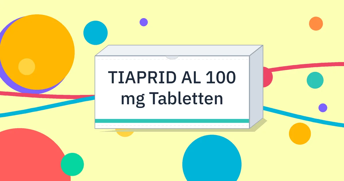 Symbolbild: Packung mit der Aufschrift TIAPRID AL 100 mg Tabletten (PZN 04408488) – Verfügbarkeit und Bezug in Apotheken in Frankfurt am Main