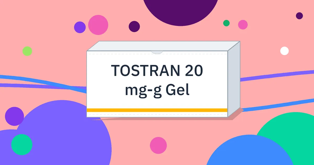 Symbolbild: Packung mit der Aufschrift TOSTRAN 20 mg-g Gel (PZN 16856602) – Verfügbarkeit und Bezug in Apotheken in Frankfurt am Main