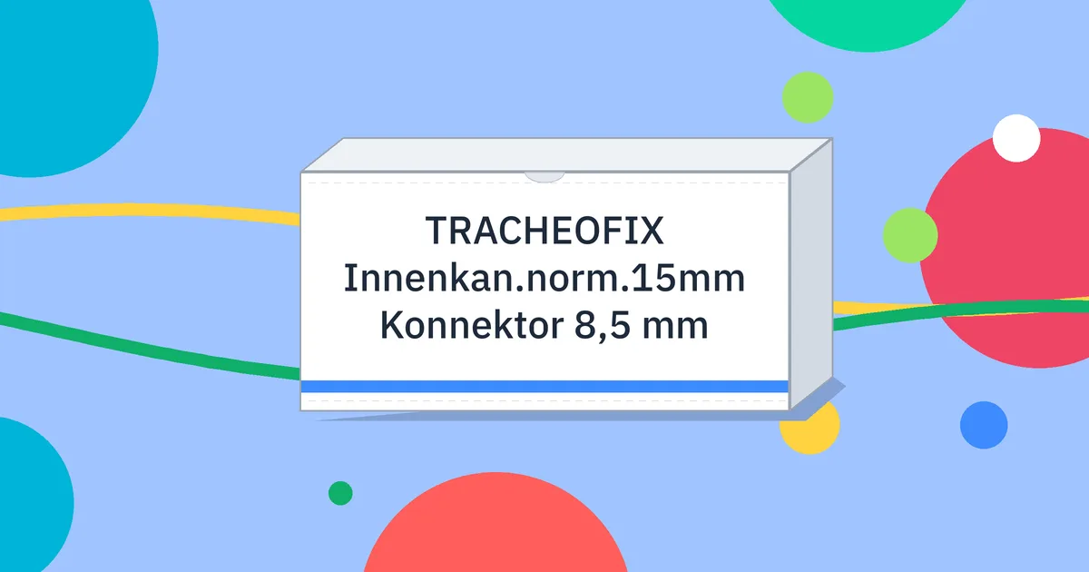 Symbolbild: Packung mit der Aufschrift TRACHEOFIX Innenkan.norm.15mm Konnektor 8,5 mm (PZN 04164767) – Verfügbarkeit und Bezug in Apotheken in Frankfurt am Main