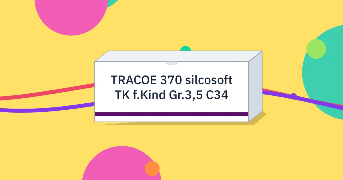Symbolbild: Packung mit der Aufschrift TRACOE 370 silcosoft TK f.Kind Gr.3,5 C34 (PZN 14314274) – Verfügbarkeit und Bezug in Apotheken in Frankfurt am Main