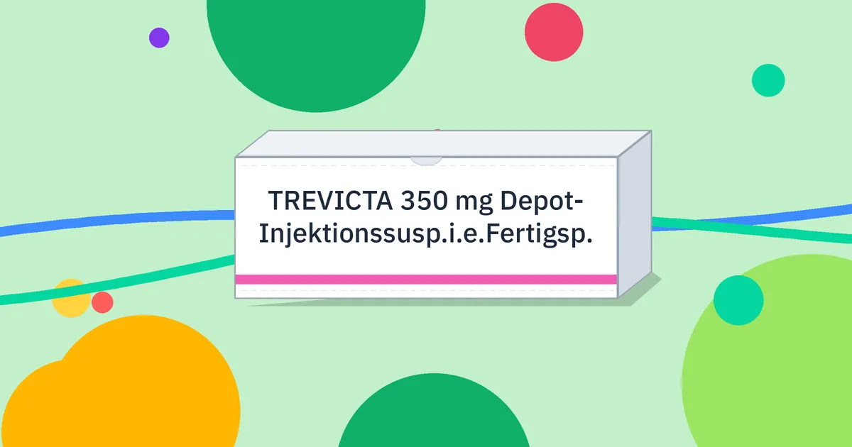 Symbolbild: Packung mit der Aufschrift TREVICTA 350 mg Depot-Injektionssusp.i.e.Fertigsp. (PZN 19075489) – Verfügbarkeit und Bezug in Apotheken in Frankfurt am Main