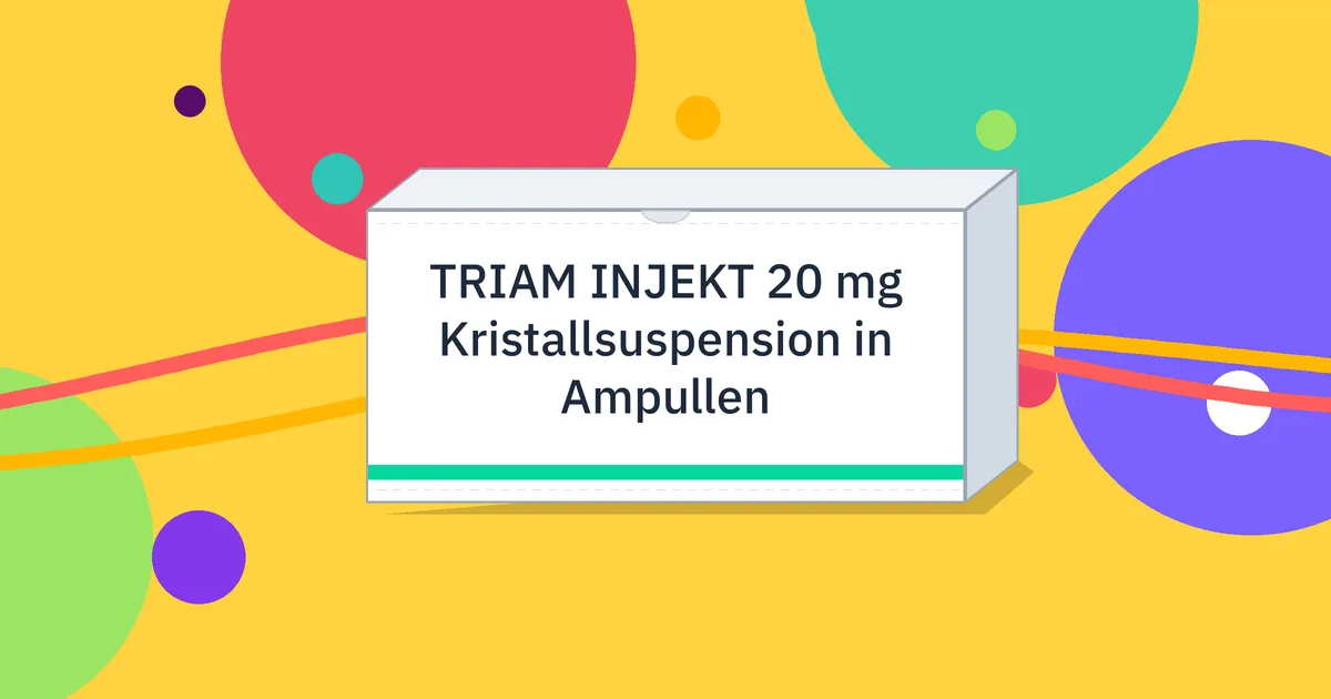 Symbolbild: Packung mit der Aufschrift TRIAM INJEKT 20 mg Kristallsuspension in Ampullen (PZN 02395008) – Verfügbarkeit und Bezug in Apotheken in Frankfurt am Main