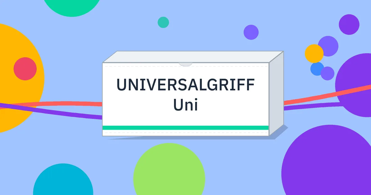 Symbolbild: Packung mit der Aufschrift UNIVERSALGRIFF Uni (PZN 07743075) – Verfügbarkeit und Bezug in Apotheken in Frankfurt am Main