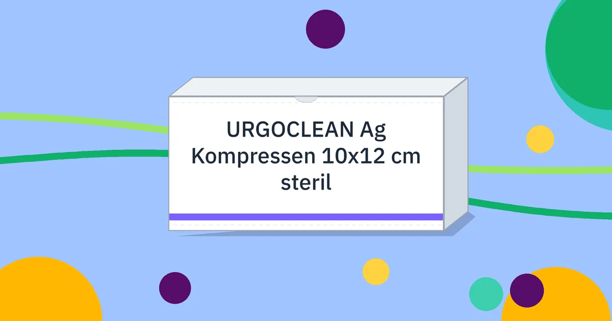 Symbolbild: Packung mit der Aufschrift URGOCLEAN Ag Kompressen 10x12 cm steril (PZN 15997246) – Verfügbarkeit und Bezug in Apotheken in Frankfurt am Main