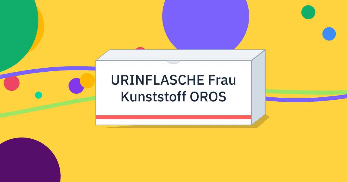 Symbolbild: Packung mit der Aufschrift URINFLASCHE Frau Kunststoff OROS (PZN 03325381) – Verfügbarkeit und Bezug in Apotheken in Frankfurt am Main