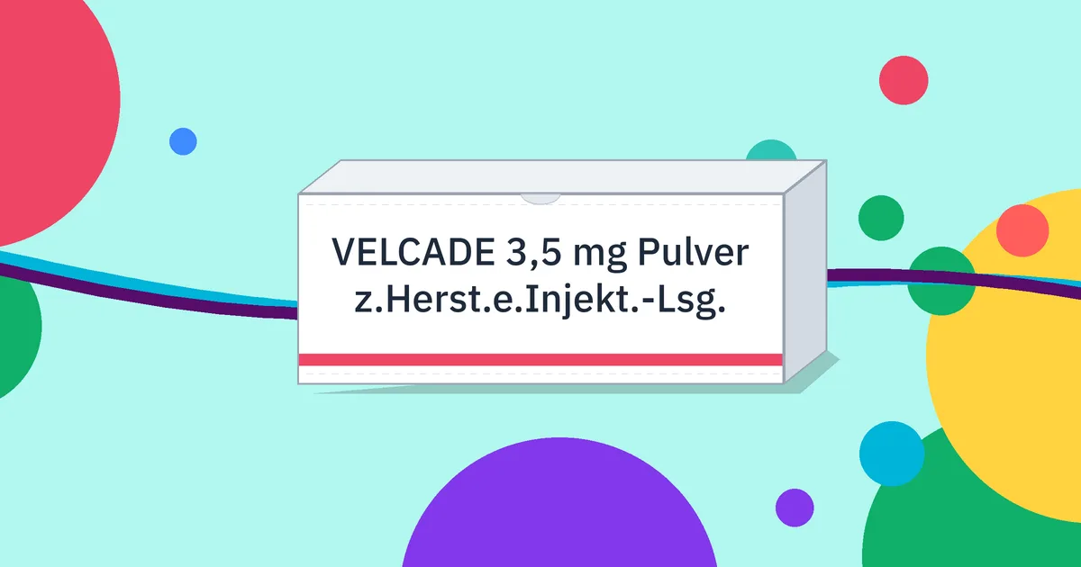 Symbolbild: Packung mit der Aufschrift VELCADE 3,5 mg Pulver z.Herst.e.Injekt.-Lsg. (PZN 10709366) – Verfügbarkeit und Bezug in Apotheken in Frankfurt am Main