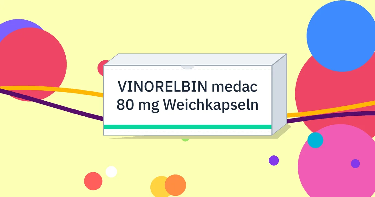 Symbolbild: Packung mit der Aufschrift VINORELBIN medac 80 mg Weichkapseln (PZN 18702760) – Verfügbarkeit und Bezug in Apotheken in Frankfurt am Main