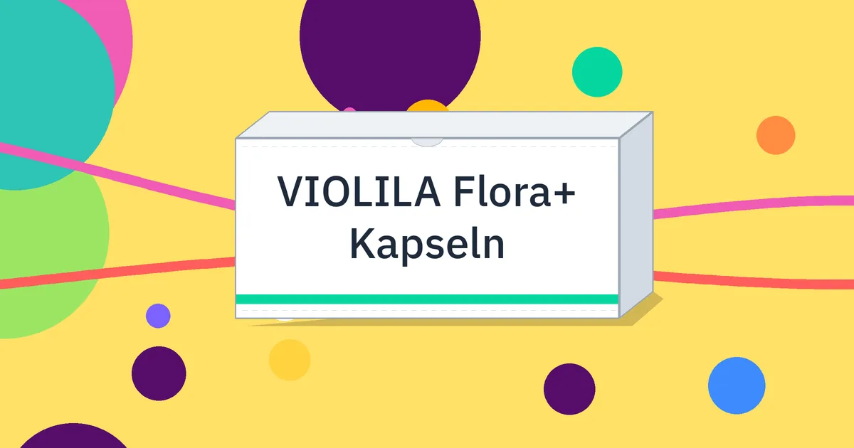 Symbolbild: Packung mit der Aufschrift VIOLILA Flora+ Kapseln (PZN 11590447) – Verfügbarkeit und Bezug in Apotheken in Frankfurt am Main