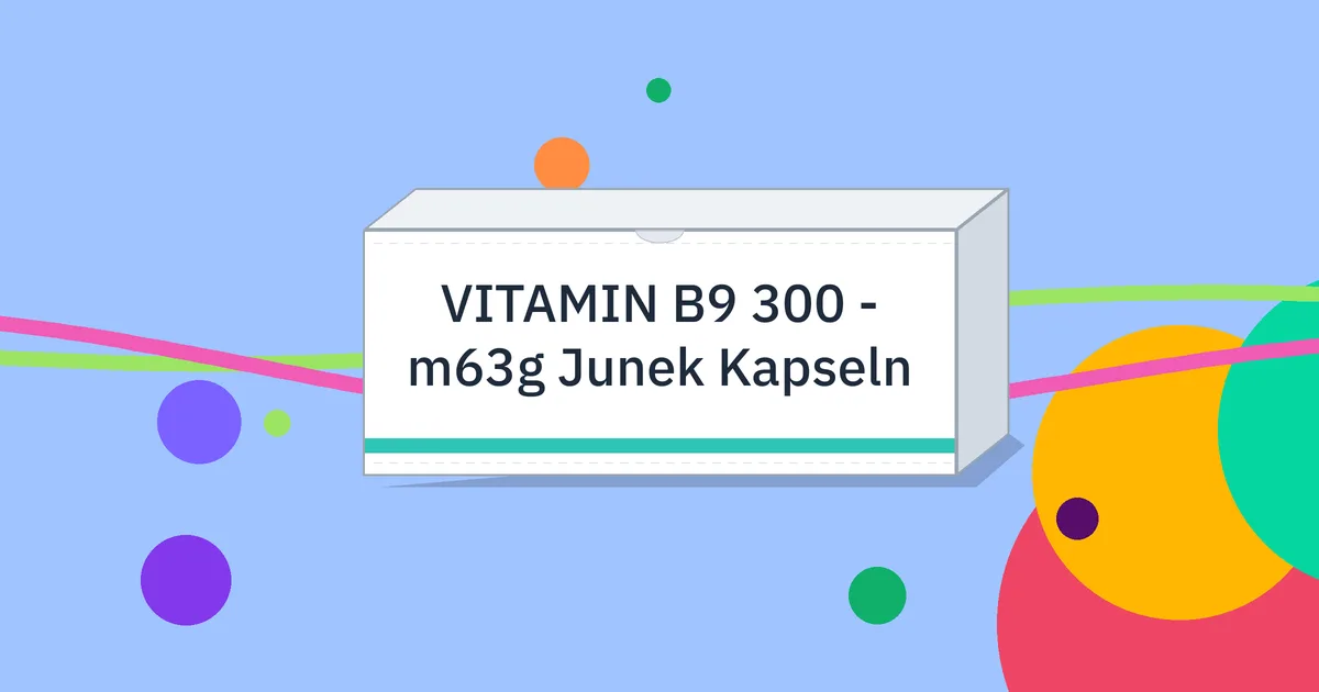 Symbolbild: Packung mit der Aufschrift VITAMIN B9 300 -m63g Junek Kapseln (PZN 10052765) – Verfügbarkeit und Bezug in Apotheken in Frankfurt am Main