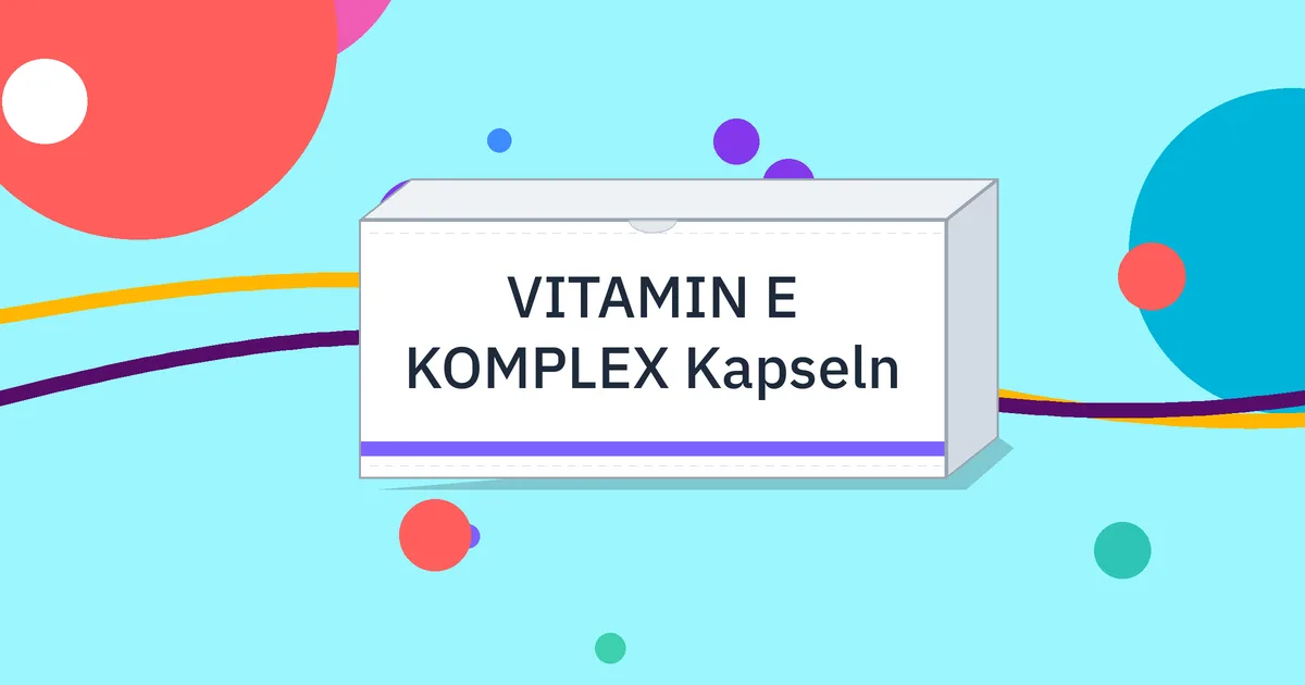 Symbolbild: Packung mit der Aufschrift VITAMIN E KOMPLEX Kapseln (PZN 17891090) – Verfügbarkeit und Bezug in Apotheken in Frankfurt am Main